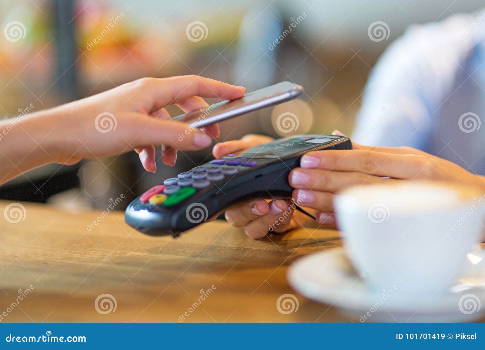Customer Paying through Mobile Phone Stock Image - Image of payment ...
