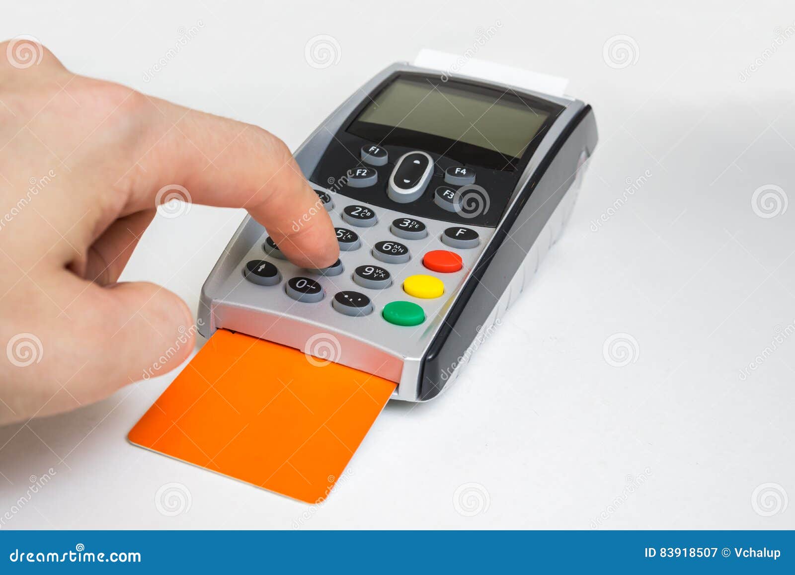 Customer is Paying Using Credit Card and Entering Pin in Payment ...