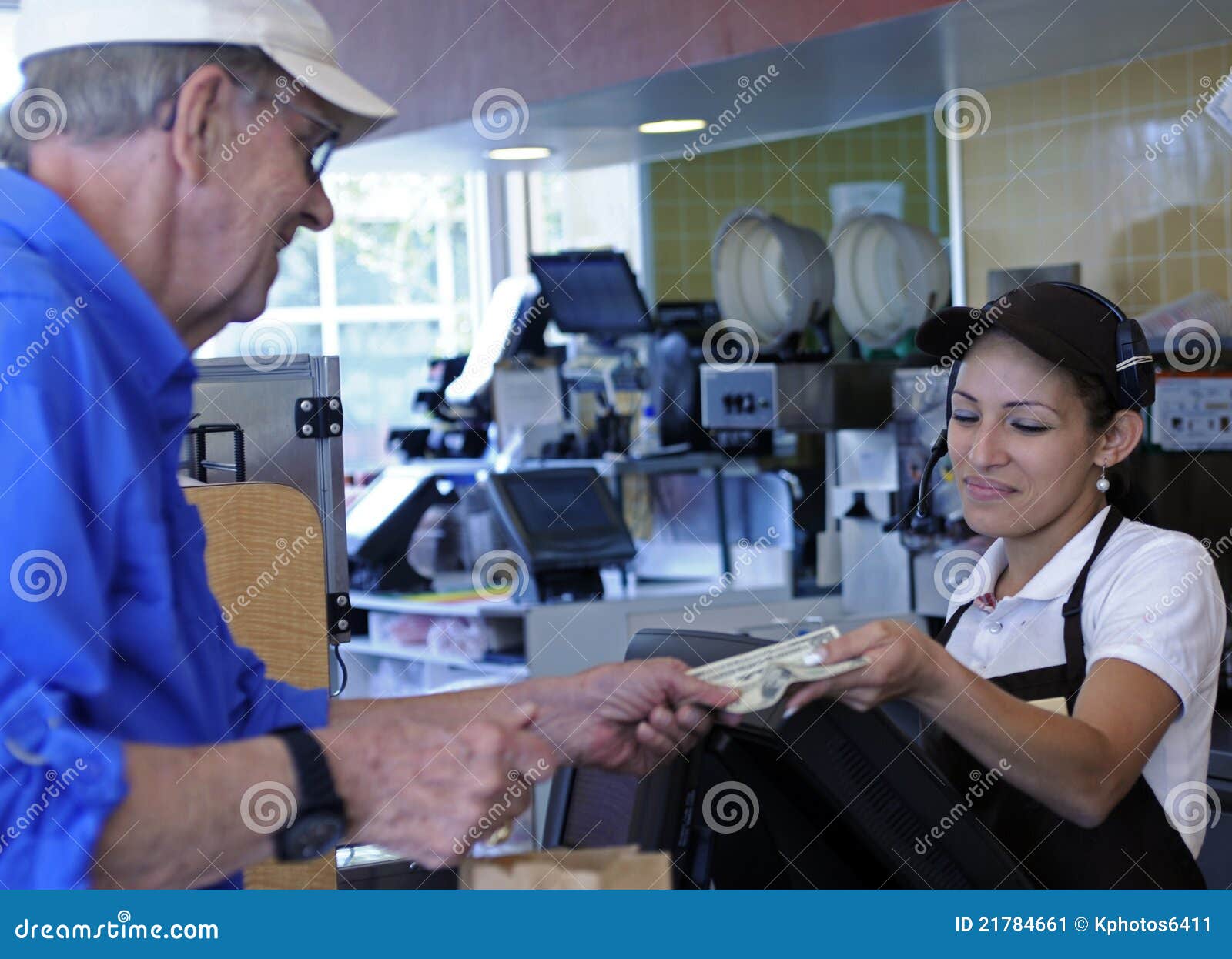 Customer pays cashier stock image. Image of money, store - 21784661