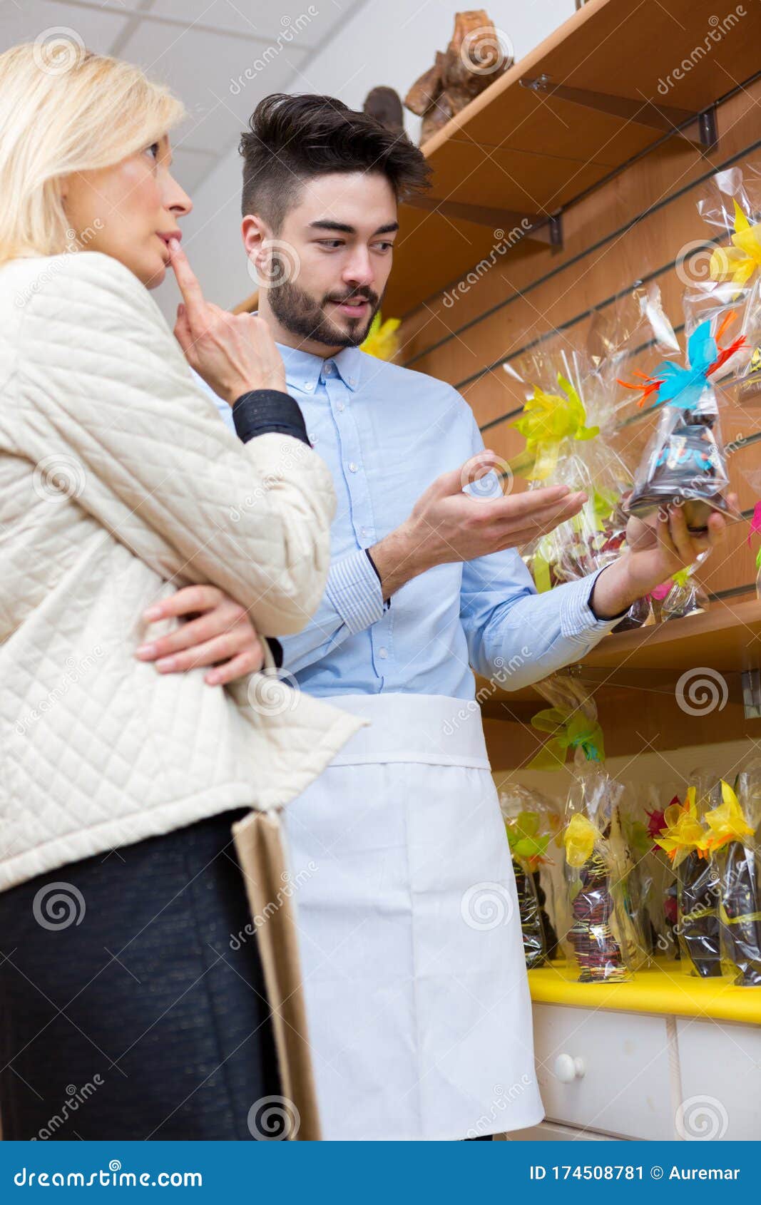 Customer Picking Chocolate Preference Stock Image - Image of wrap ...