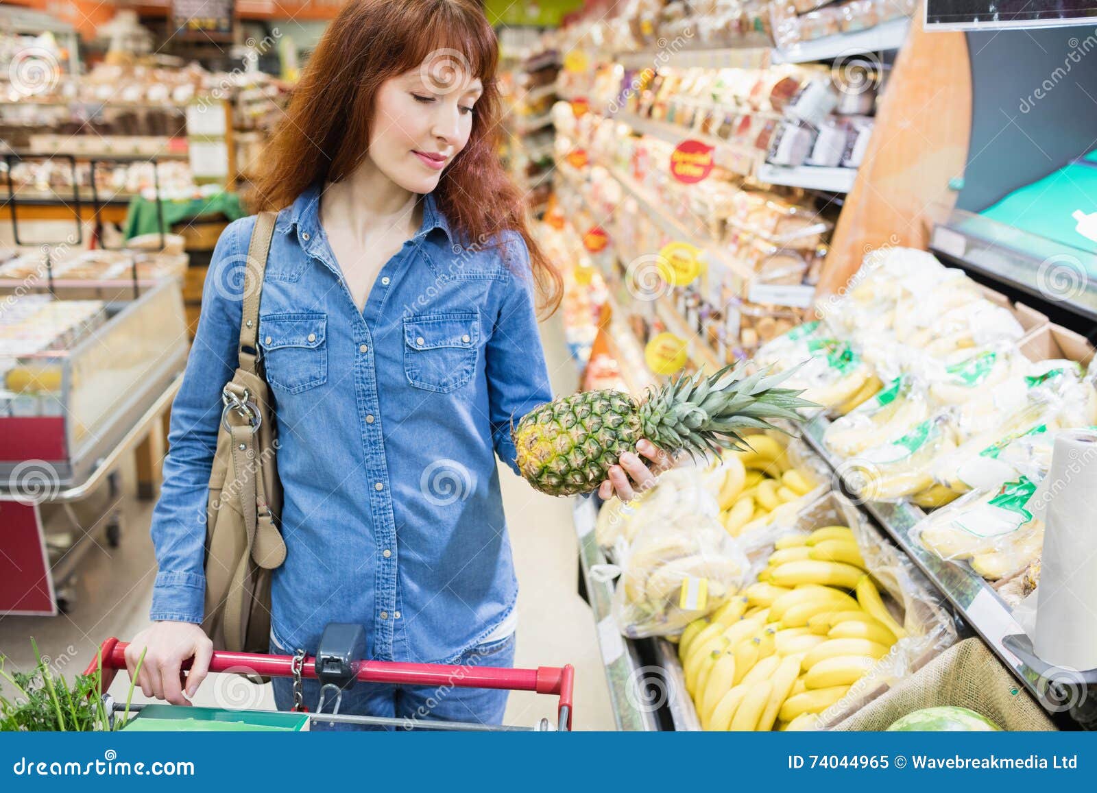 Customer Picking a Pineapple Stock Image - Image of person, market ...