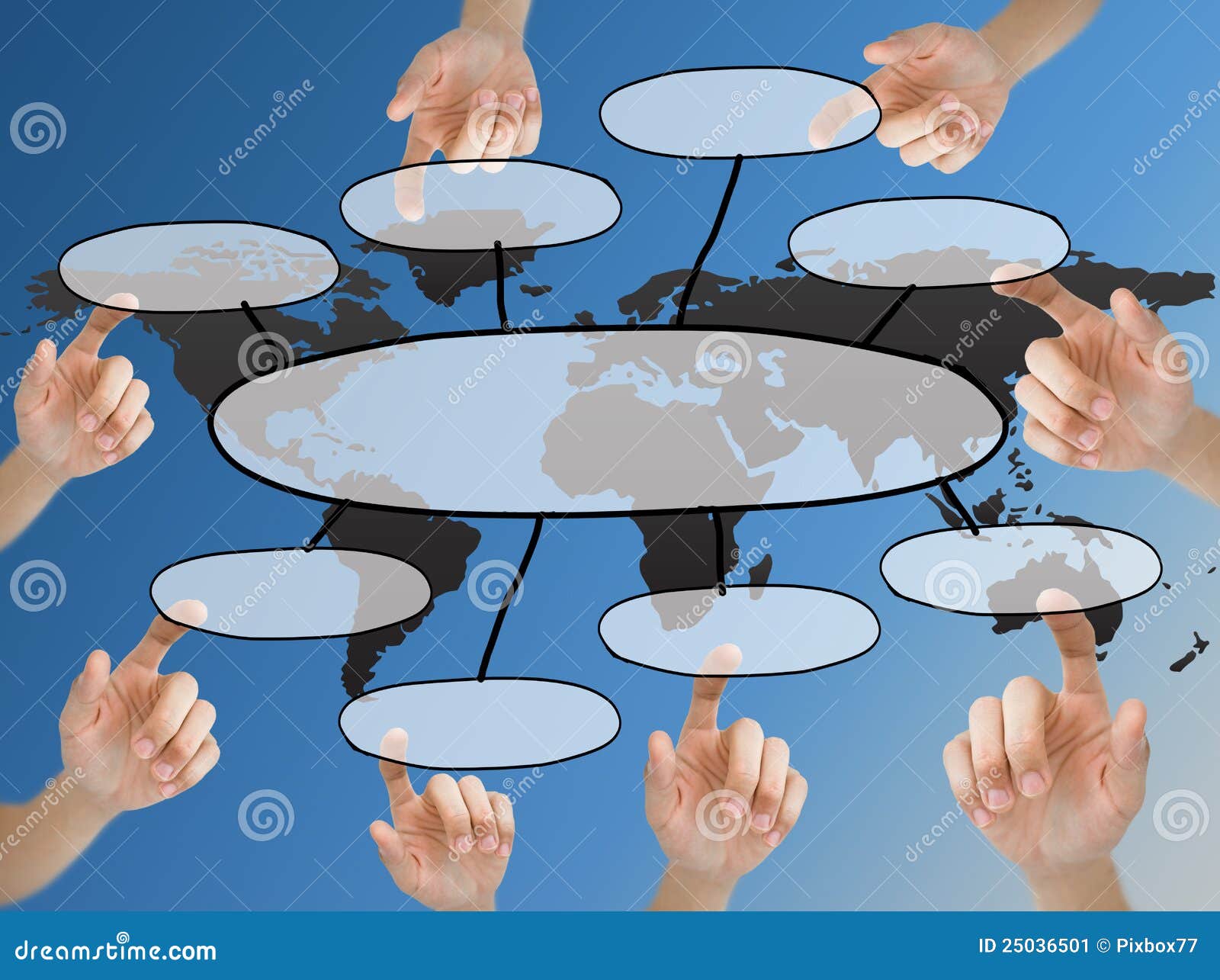 Customer Pointed on Blank Diagram with World Map Stock Image - Image of ...