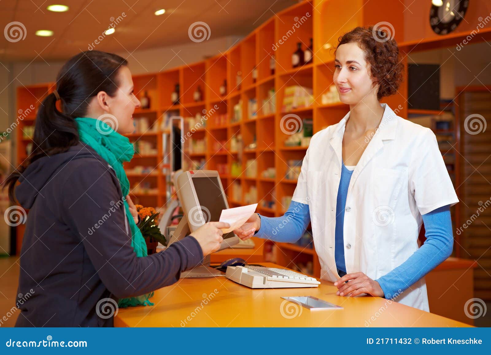 Customer with prescription stock photo. Image of confidential - 21711432