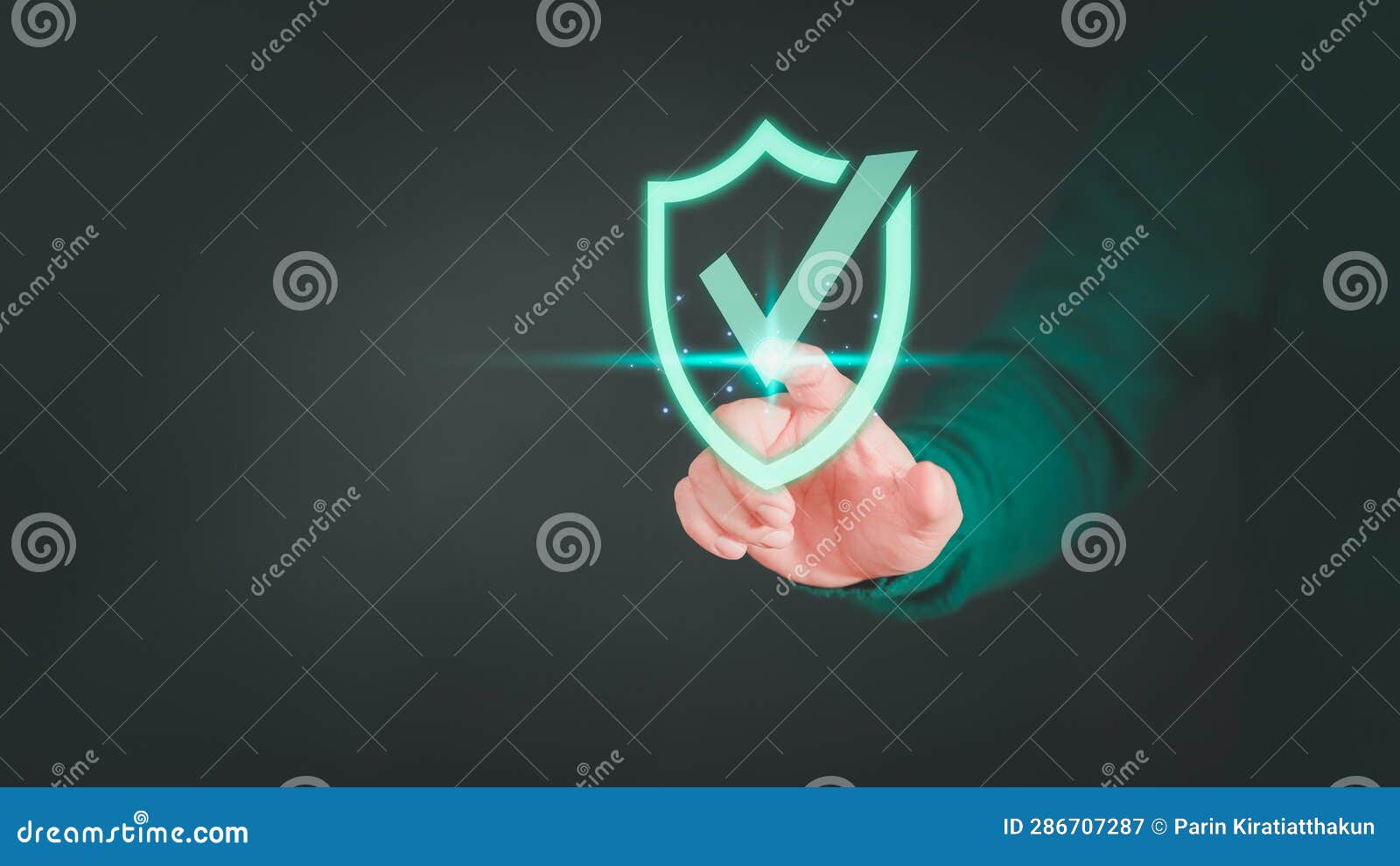 Customer is Pressing Identity Proofing Icon for Security Protection ...