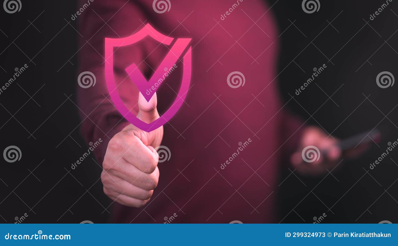 Customer is Pressing Identity Proofing Icon for Security Protection ...