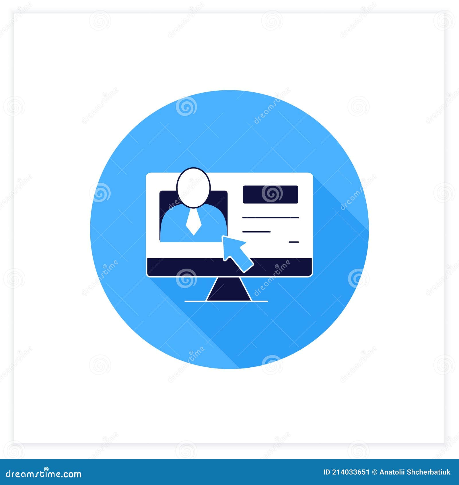 Customer profile flat icon stock vector. Illustration of icon - 214033651