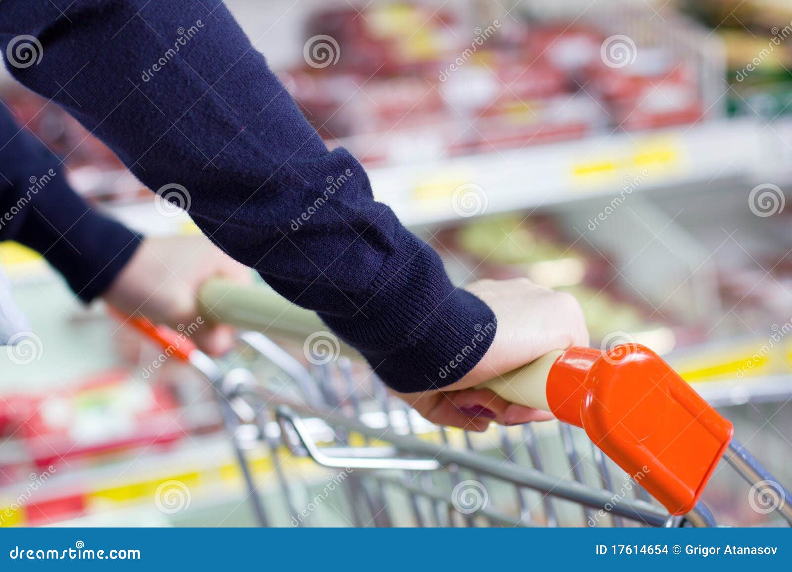 Customer Pushing Shopping Cart Stock Images - Image: 17614654