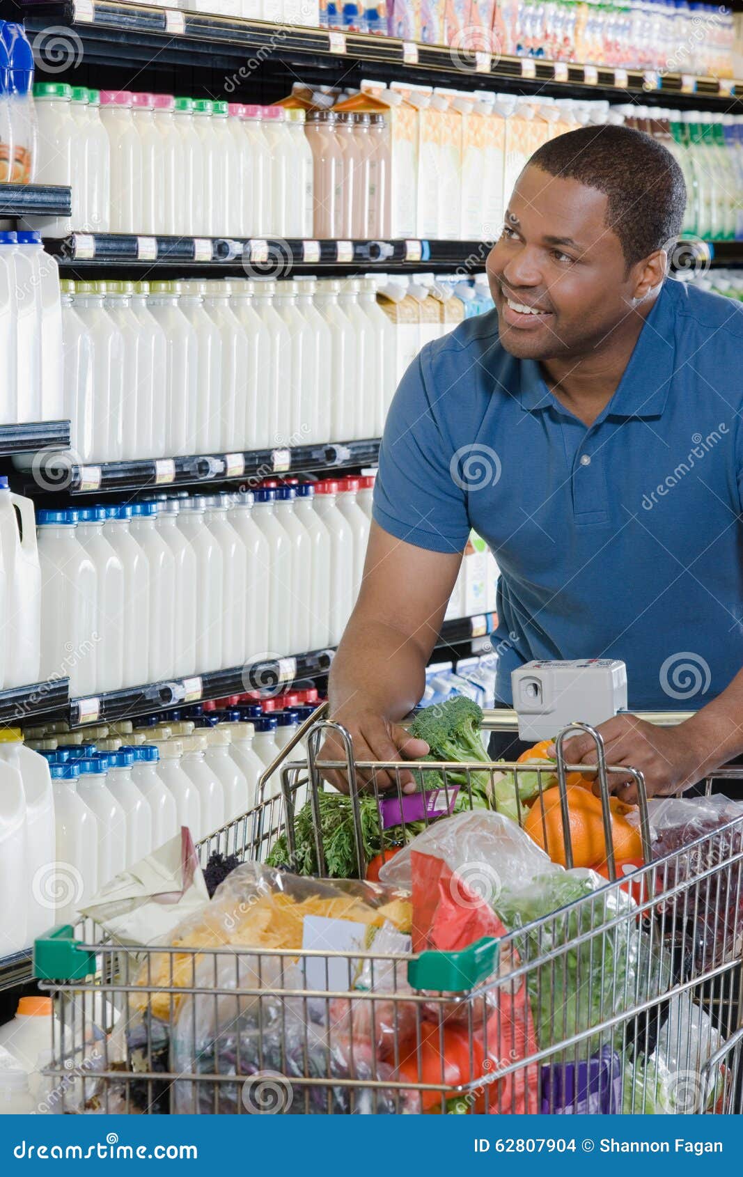 Customer Pushing a Shopping Trolley Stock Photo - Image of customer ...