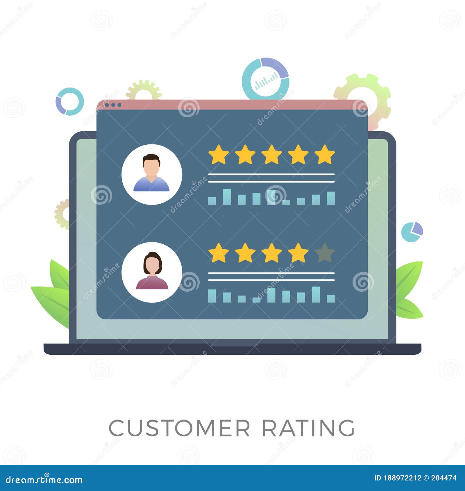 Customer Rating Flat Vector Icon Concept. Increase Ranking, Evaluation ...
