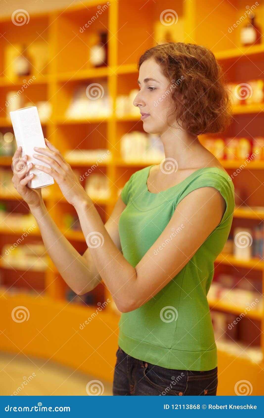 Customer Reading Fine Print Stock Photo - Image of person, people: 12113868