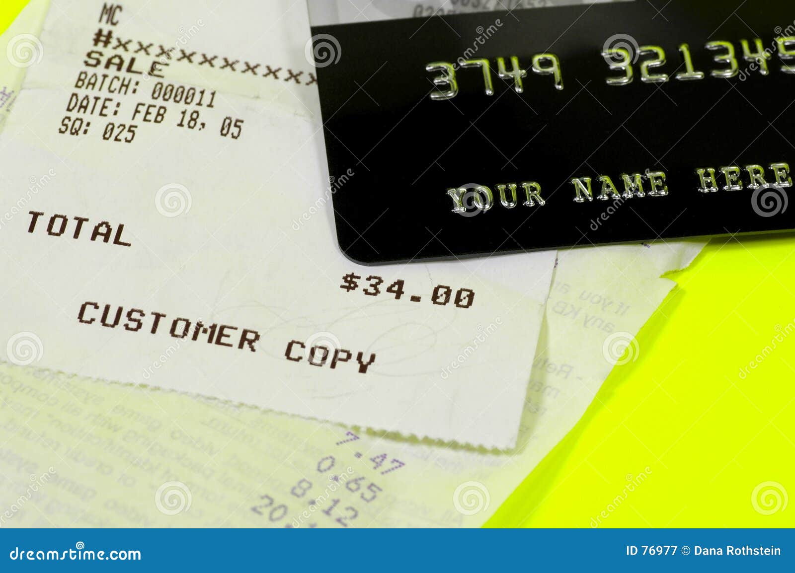 Customer Receipt stock image. Image of credit, puchase, payment - 76977