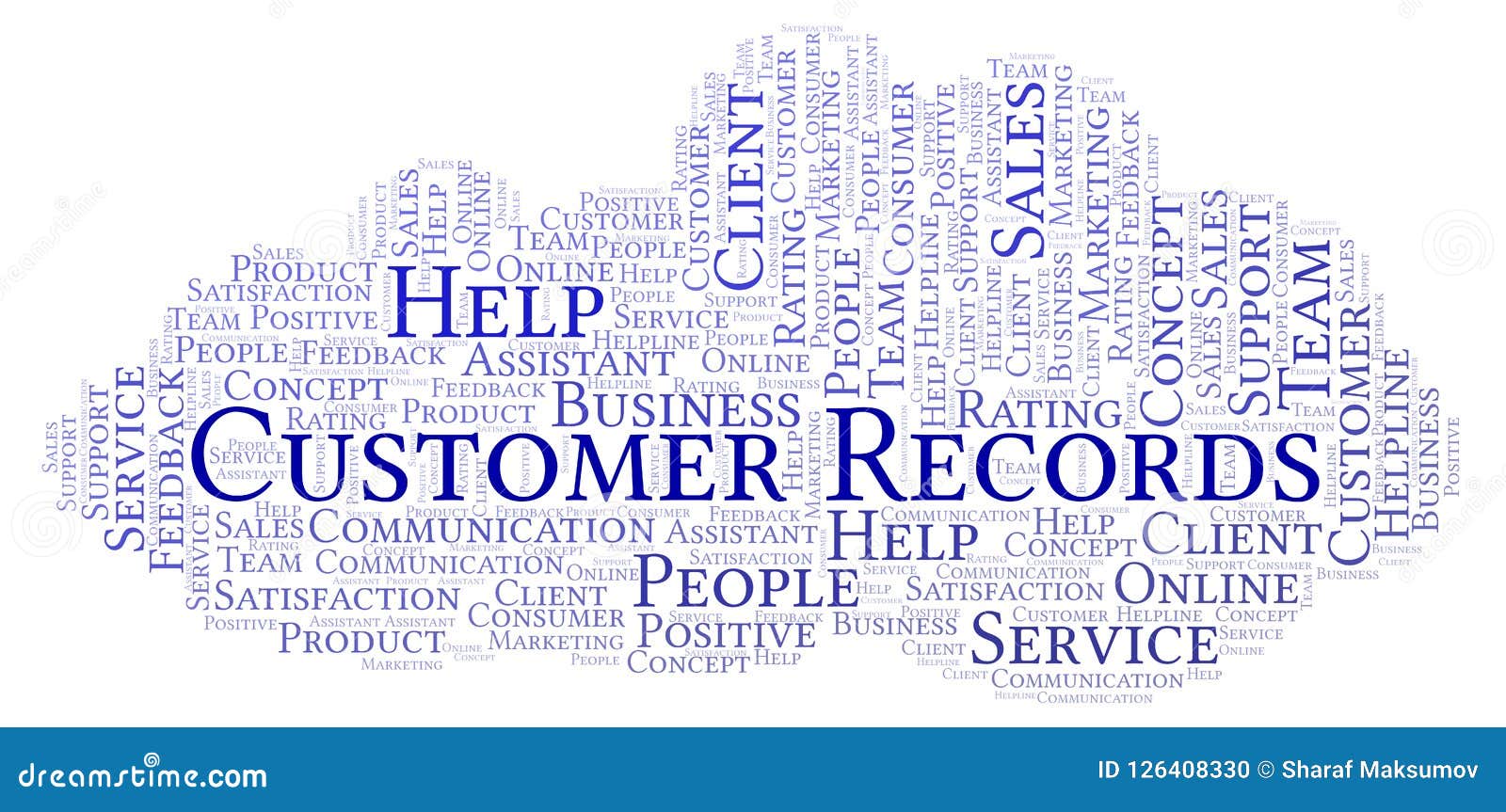 Customer Records Word Cloud. Stock Illustration - Illustration of ...