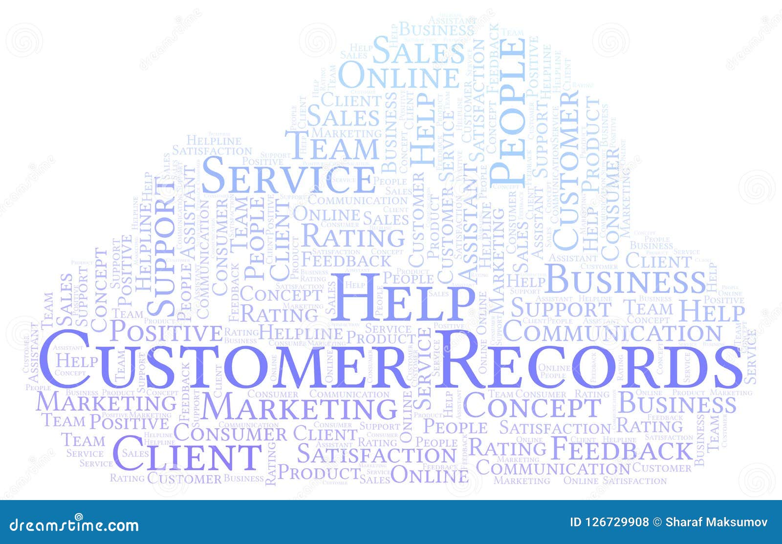 Customer Records Word Cloud. Stock Illustration - Illustration of sales ...