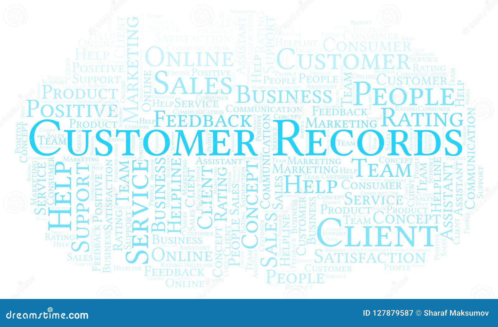 Customer Records Word Cloud. Stock Illustration - Illustration of ...