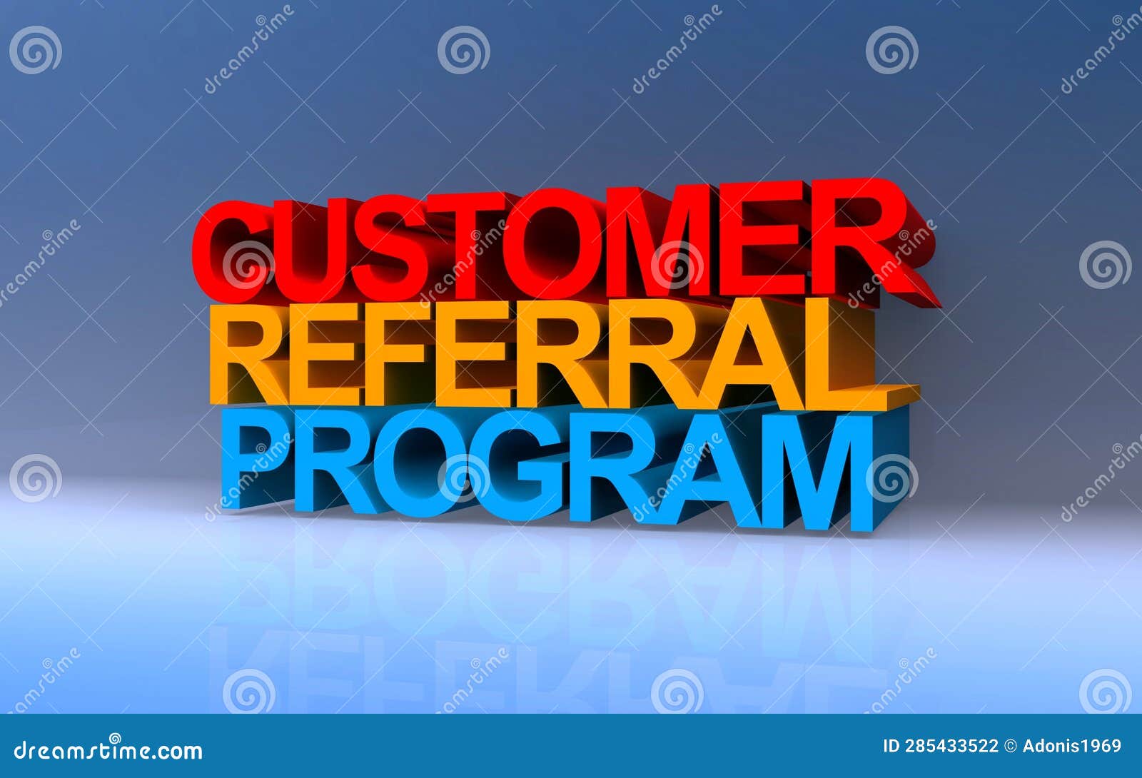 Customer Referral Program on Blue Stock Photo - Image of partnerships ...