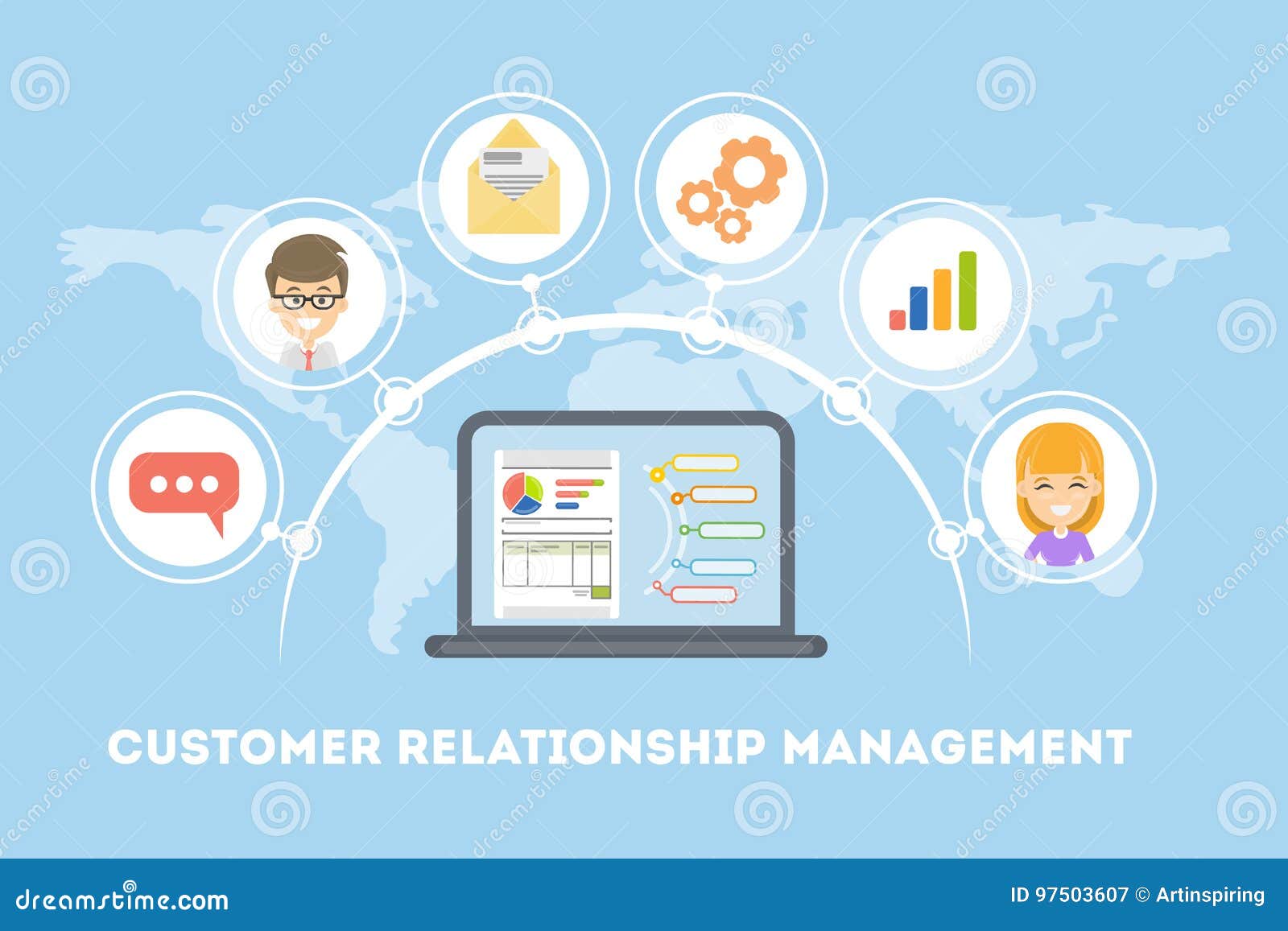 Customer Relationship Management Illustrazione Vettoriale ...
