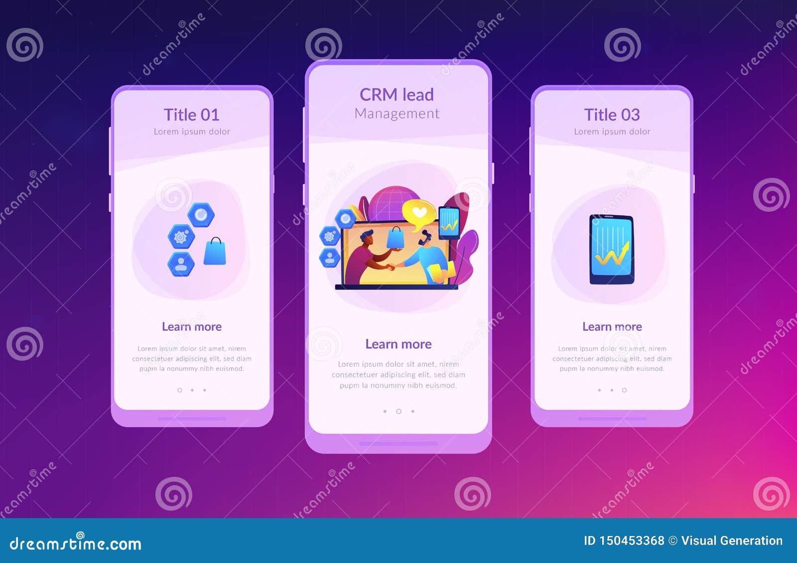 Customer Relationship Management App Interface Template. Stock Vector ...