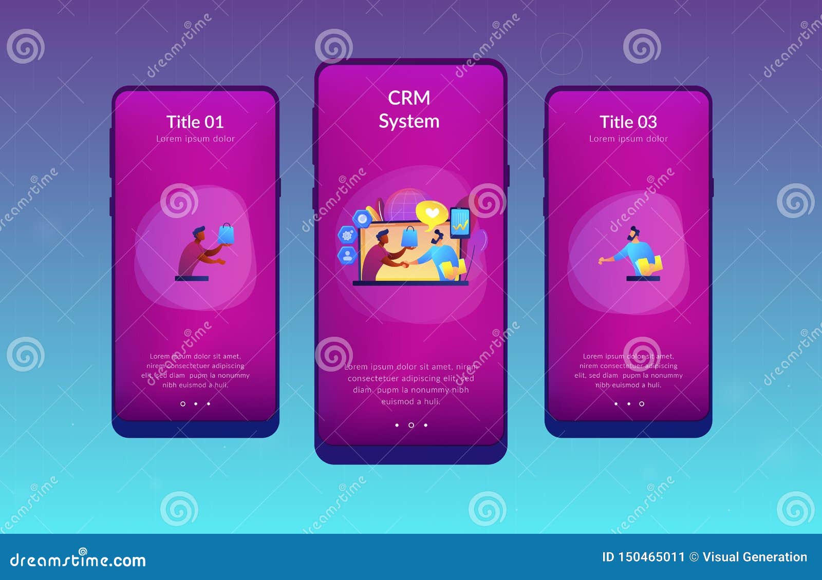 Customer Relationship Management App Interface Template. Stock Vector ...