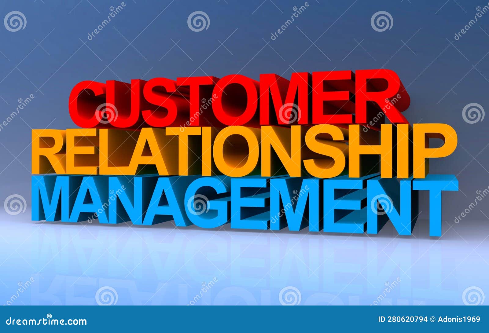 Customer Relationship Management on Blue Stock Illustration ...