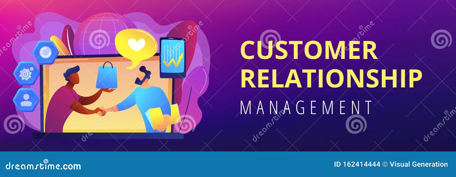 Customer Relationship Management Concept Banner Header. Stock Vector ...