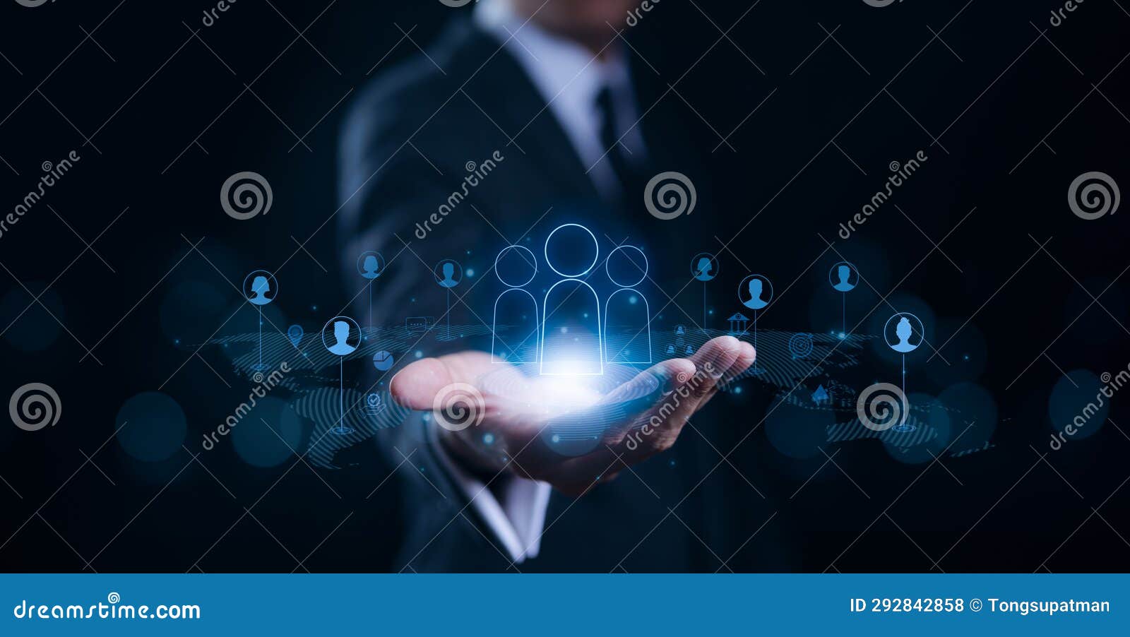 Customer Relationship Management Concept. Businessman Showing ...