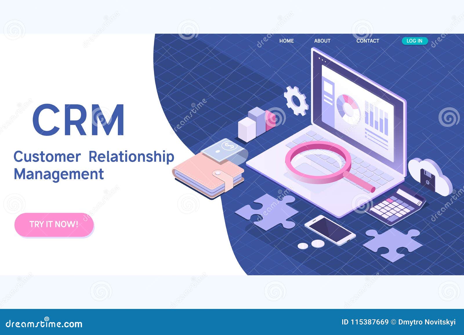 Customer Relationship Management Concept. CRM Isometric Vector ...