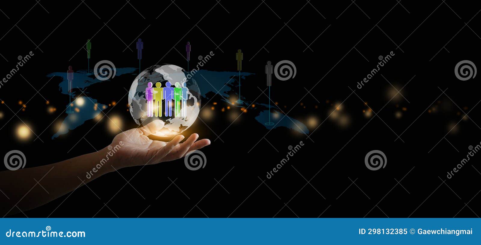 Customer Relationship Management Concept. a Man is Accessing Global ...