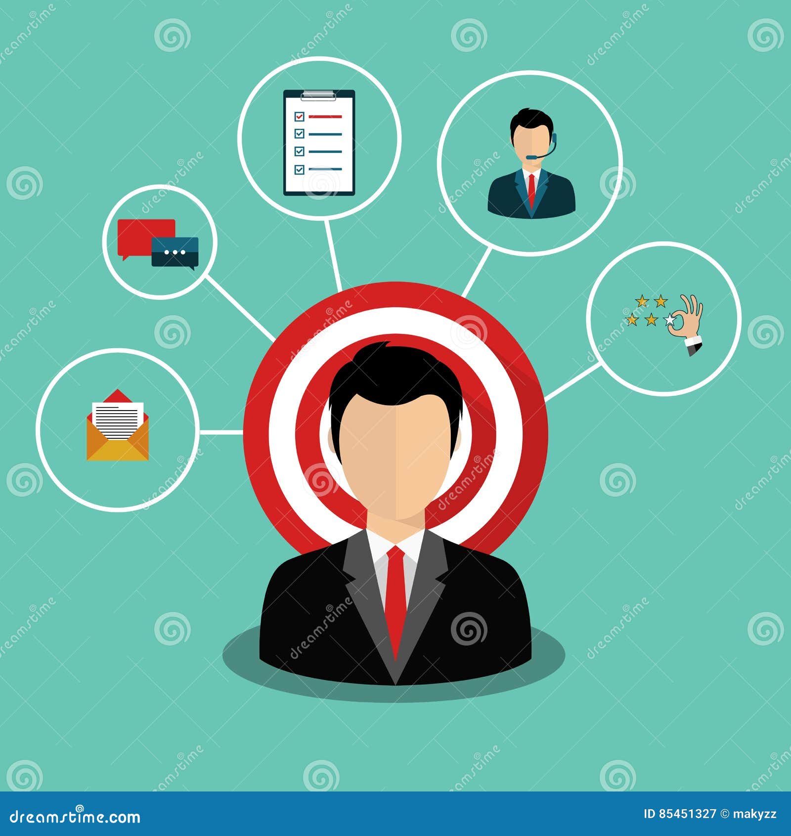Customer Relationship Management Stock Vector - Illustration of ...