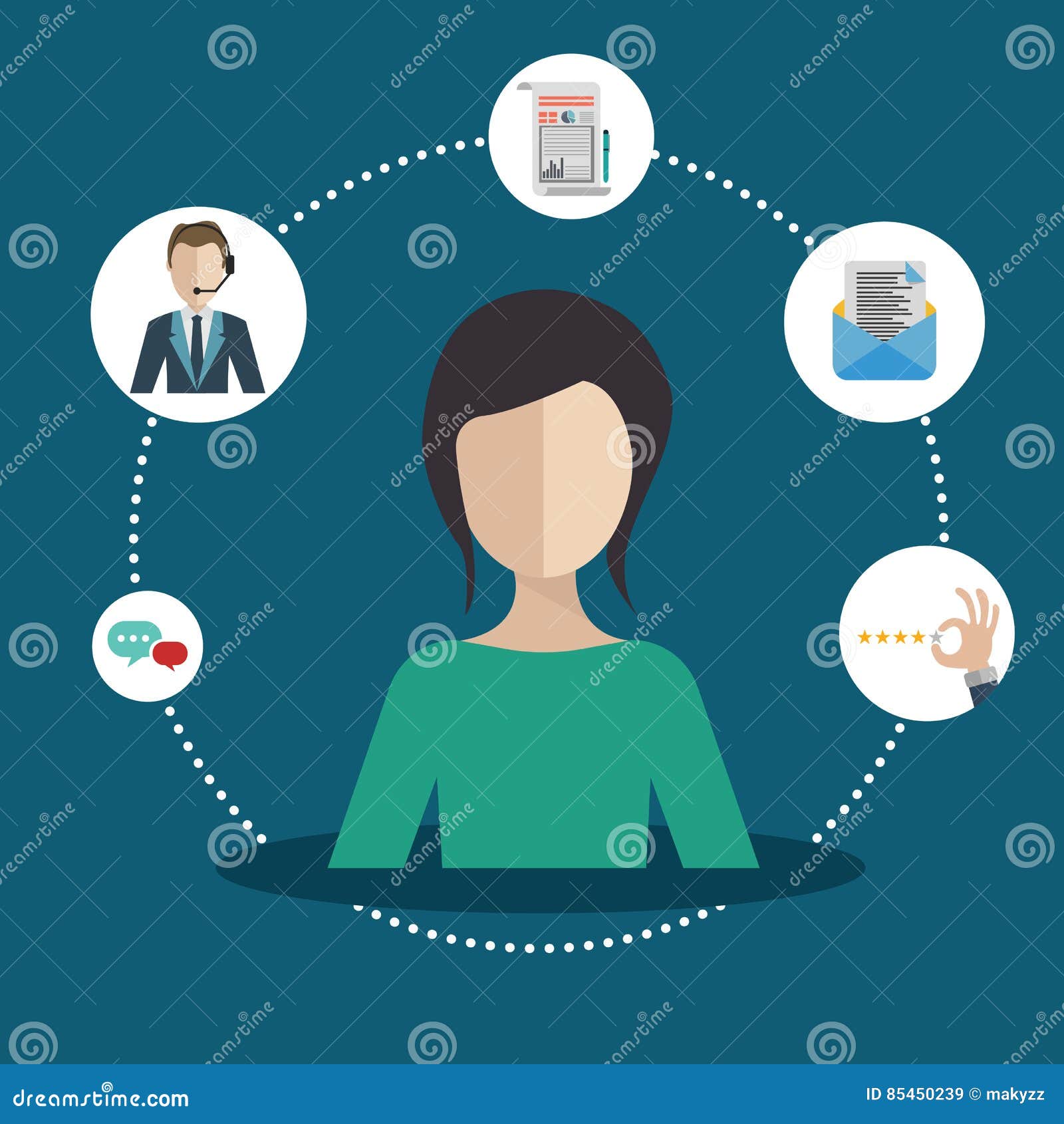 Customer Relationship Management. Stock Vector - Illustration of hand ...