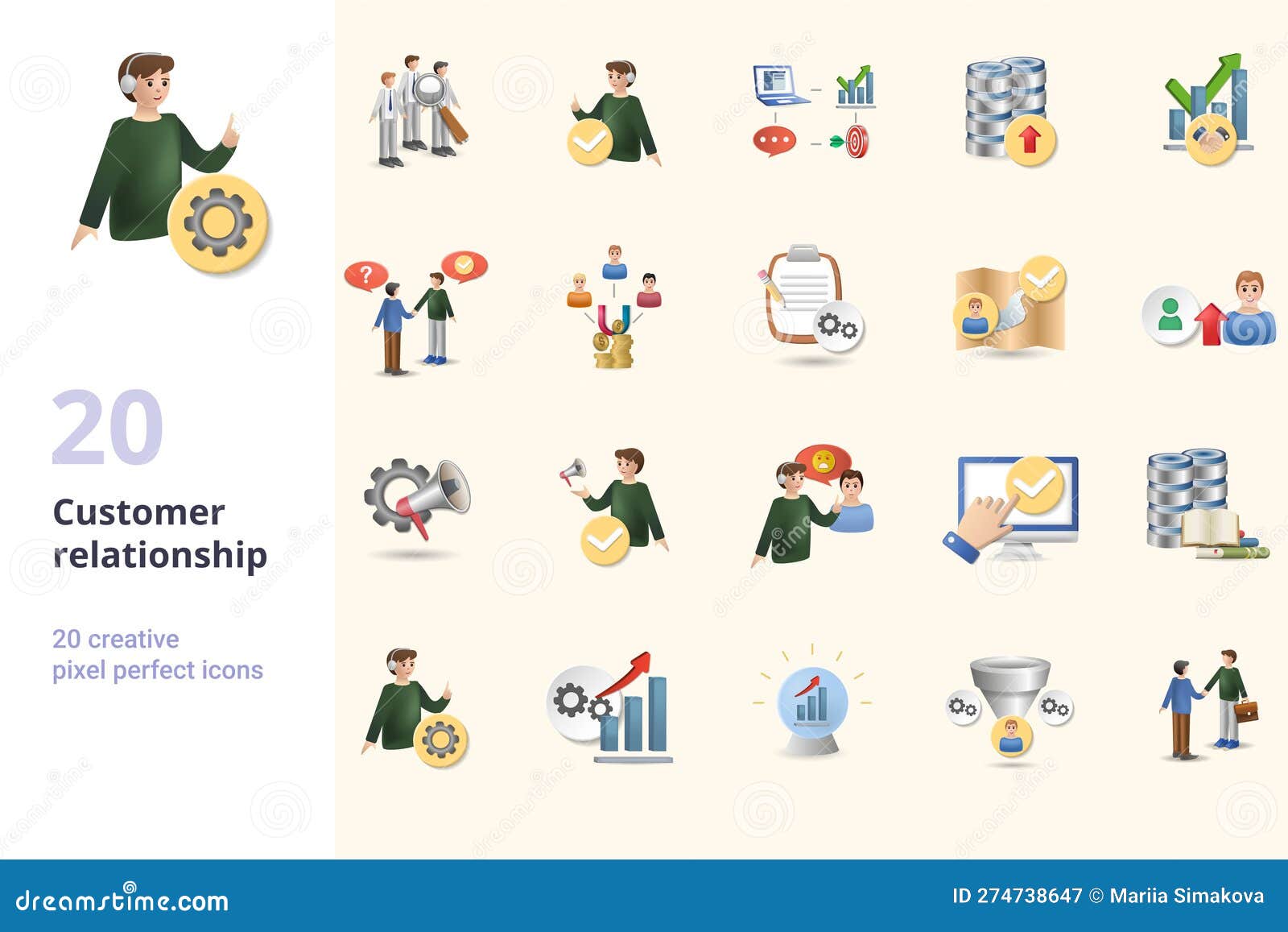 Customer Relationship Set. Creative Icons: Consumer Behaviour, Customer ...