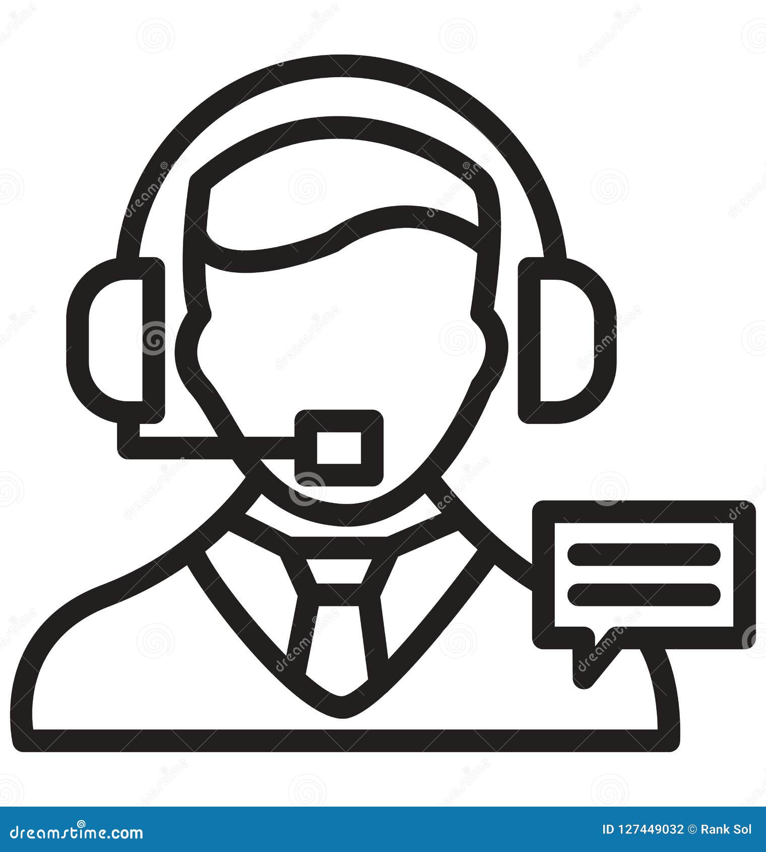Customer Representative Line Isolated Vector Icon Can Be Easily ...