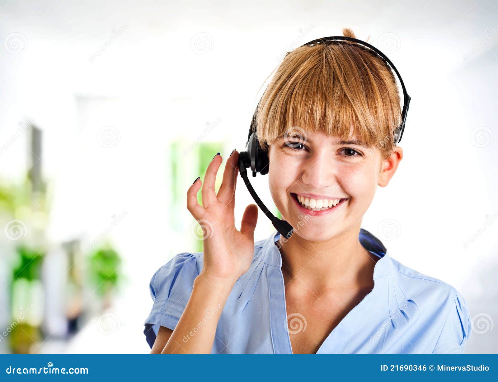 Customer Representative Smiling Stock Photo - Image of communication ...