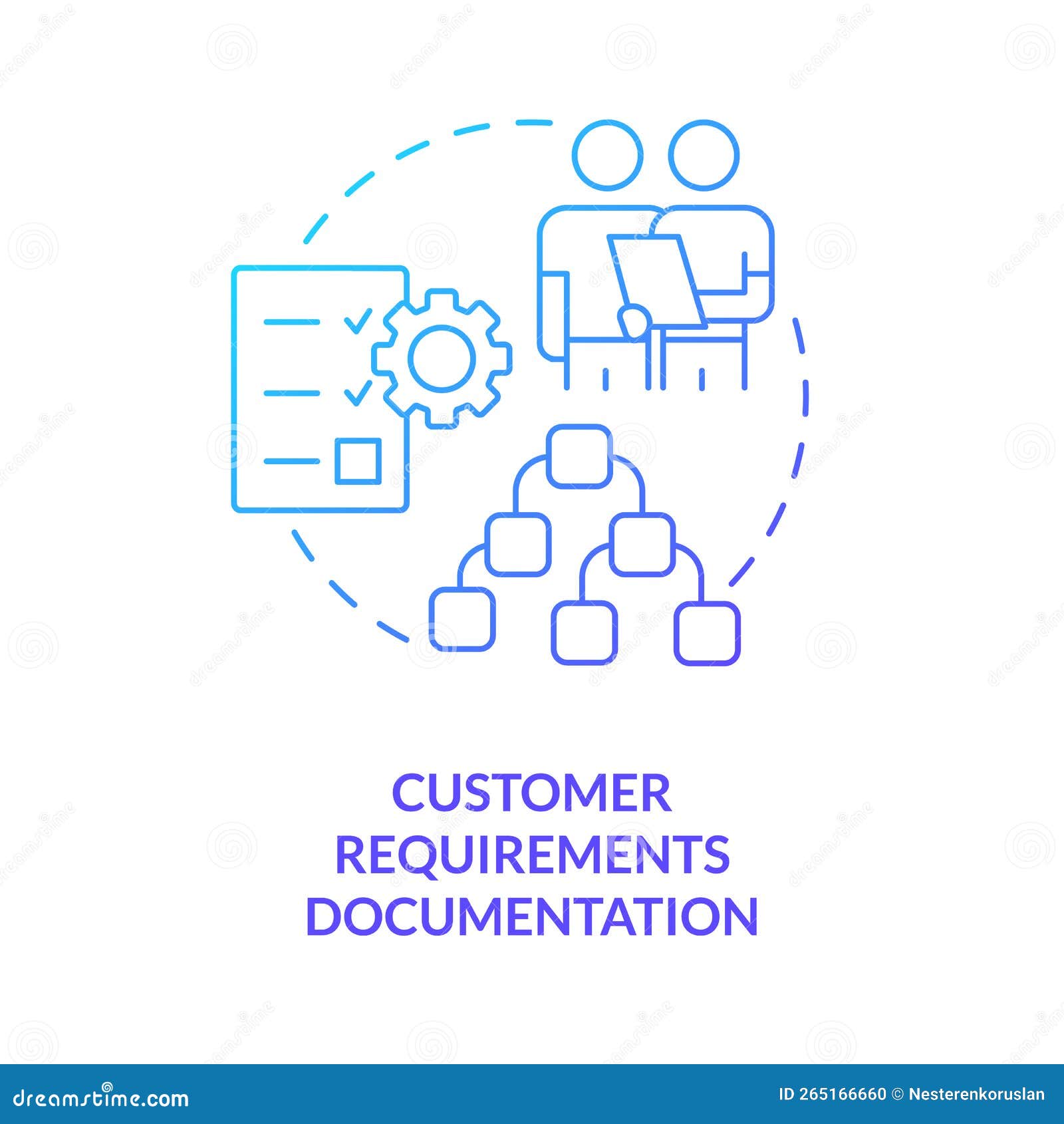 Customer Requirements Documentation Blue Gradient Concept Icon Stock ...