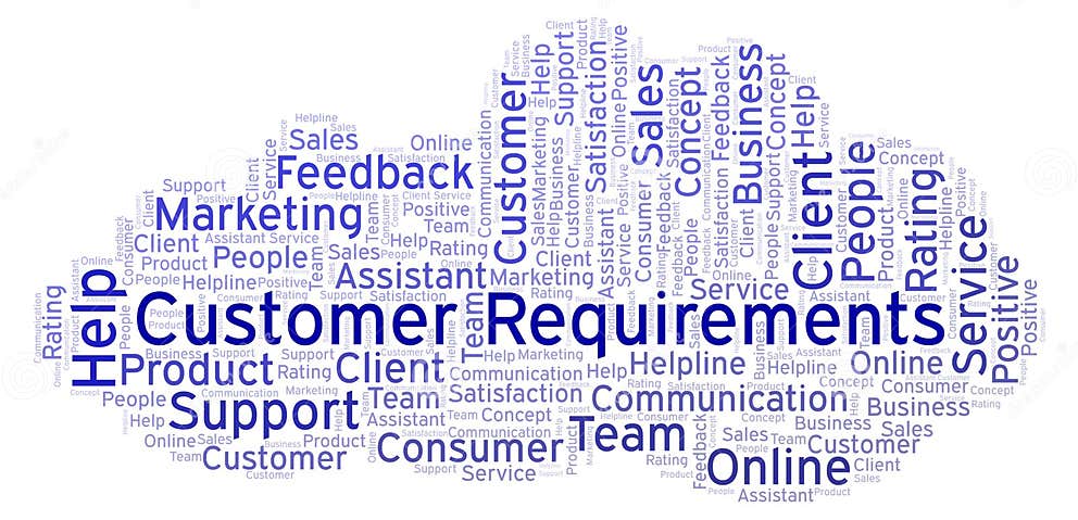 Customer Requirements Word Cloud. Stock Illustration - Illustration of ...