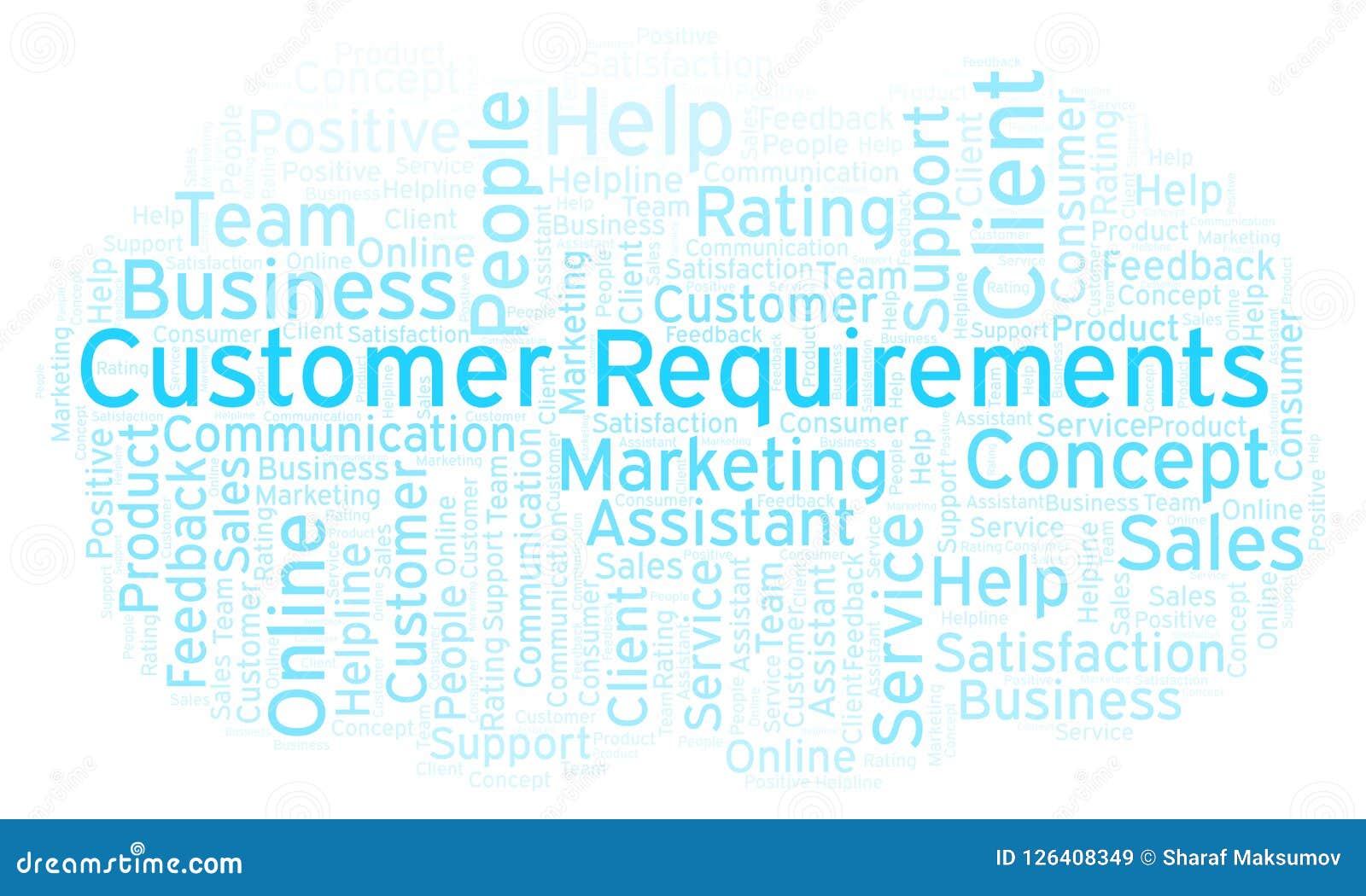 Customer Requirements Word Cloud. Stock Illustration - Illustration of ...