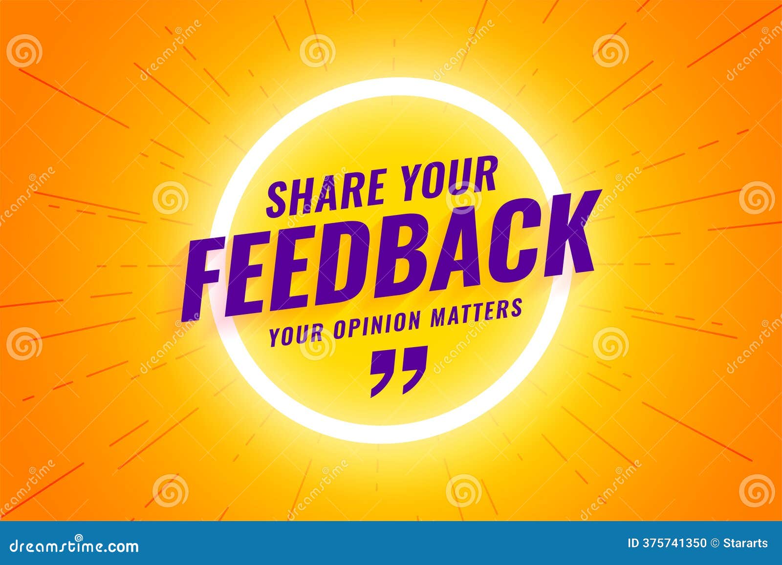Customer Respond And Comment Banner For Feedback With Neon Frame Vector ...