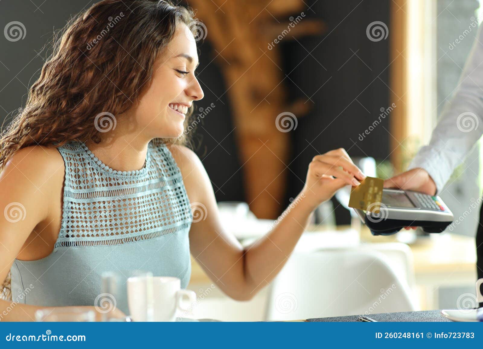 Customer in a Restaurant Paying with Credit Card Stock Image - Image of ...