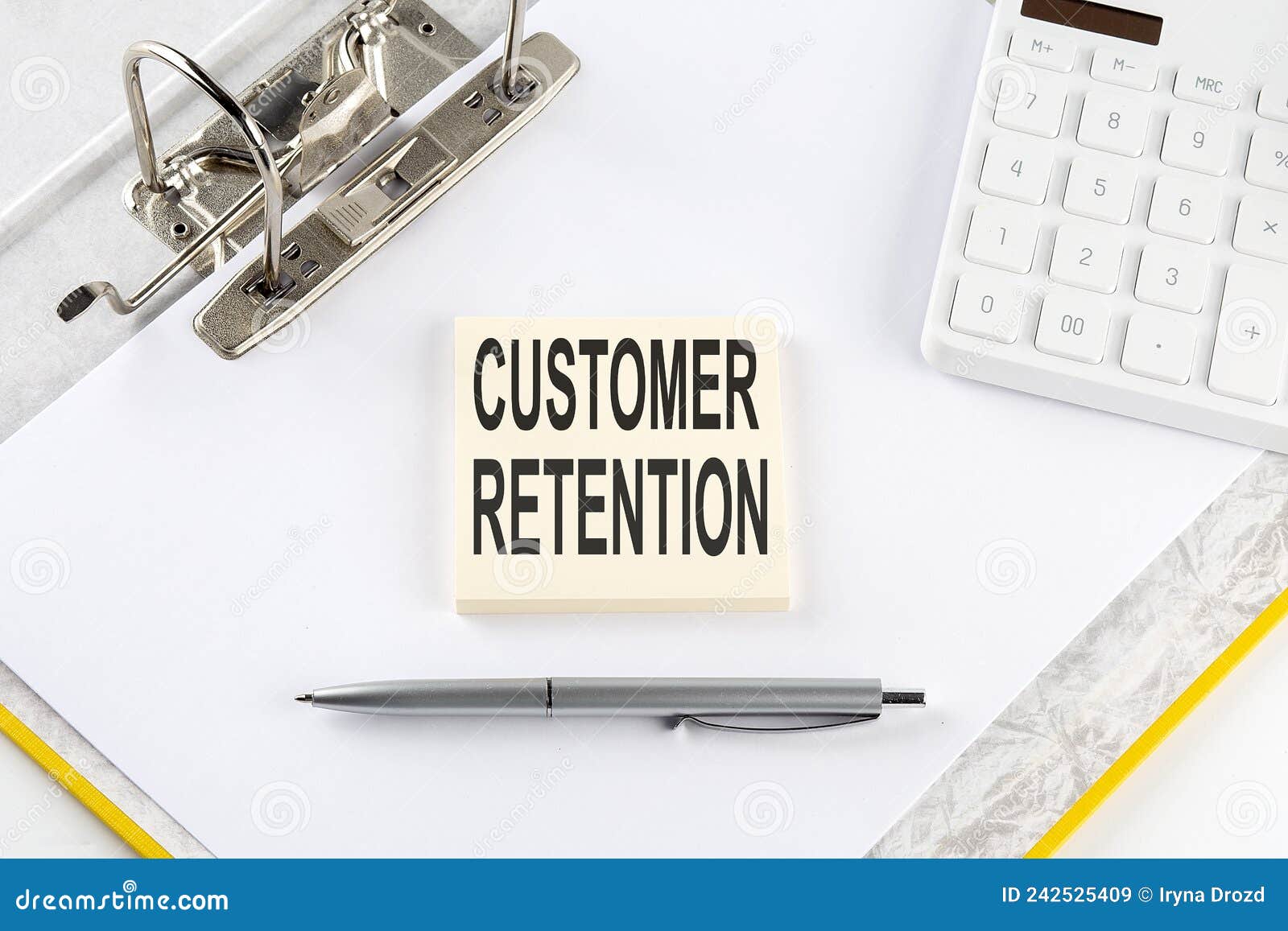 CUSTOMER RETENTION - Business Concept, Message on the Sticker on Folder ...