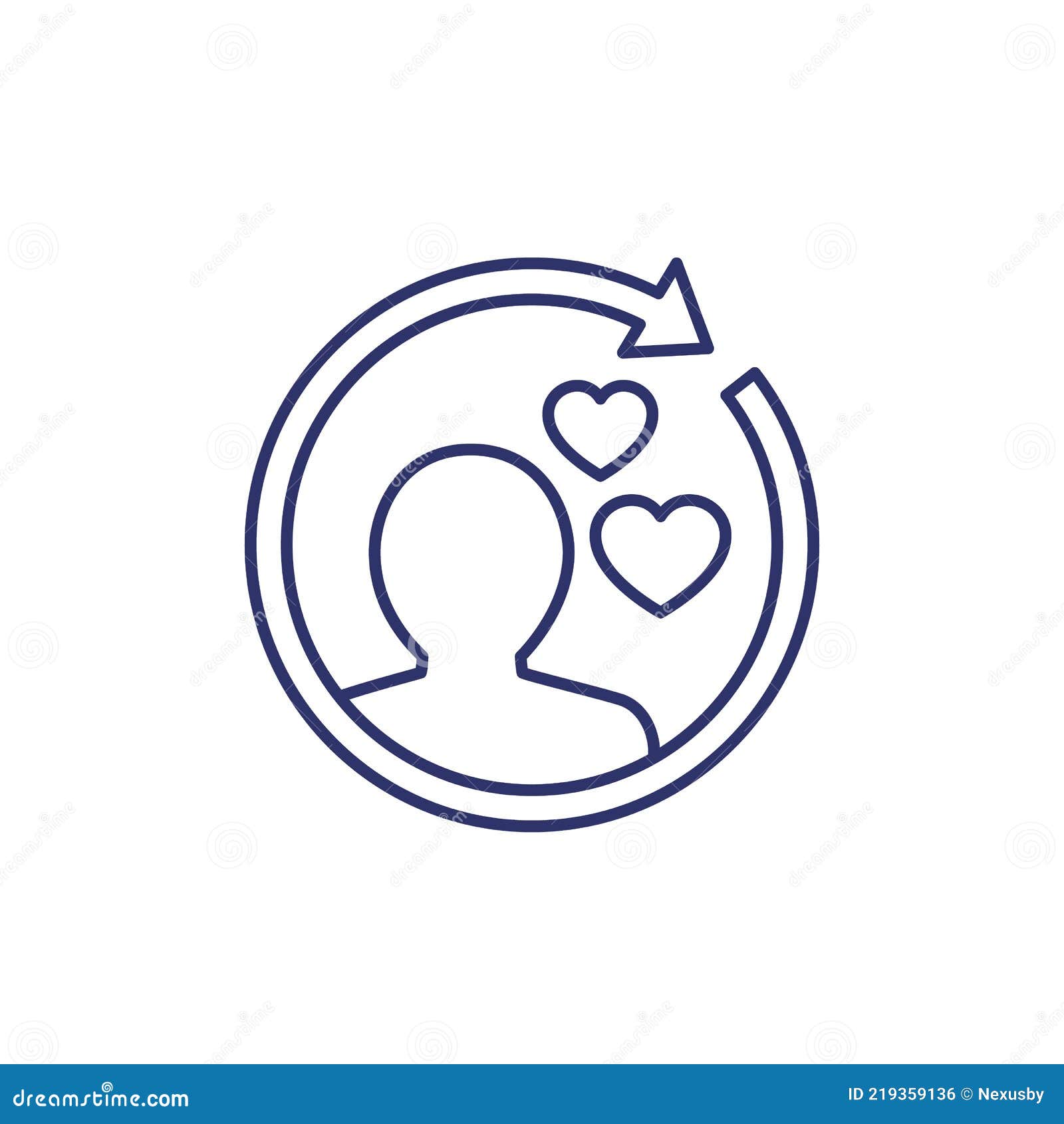 Customer Retention Icon, Happy Client Line Vector Stock Vector ...