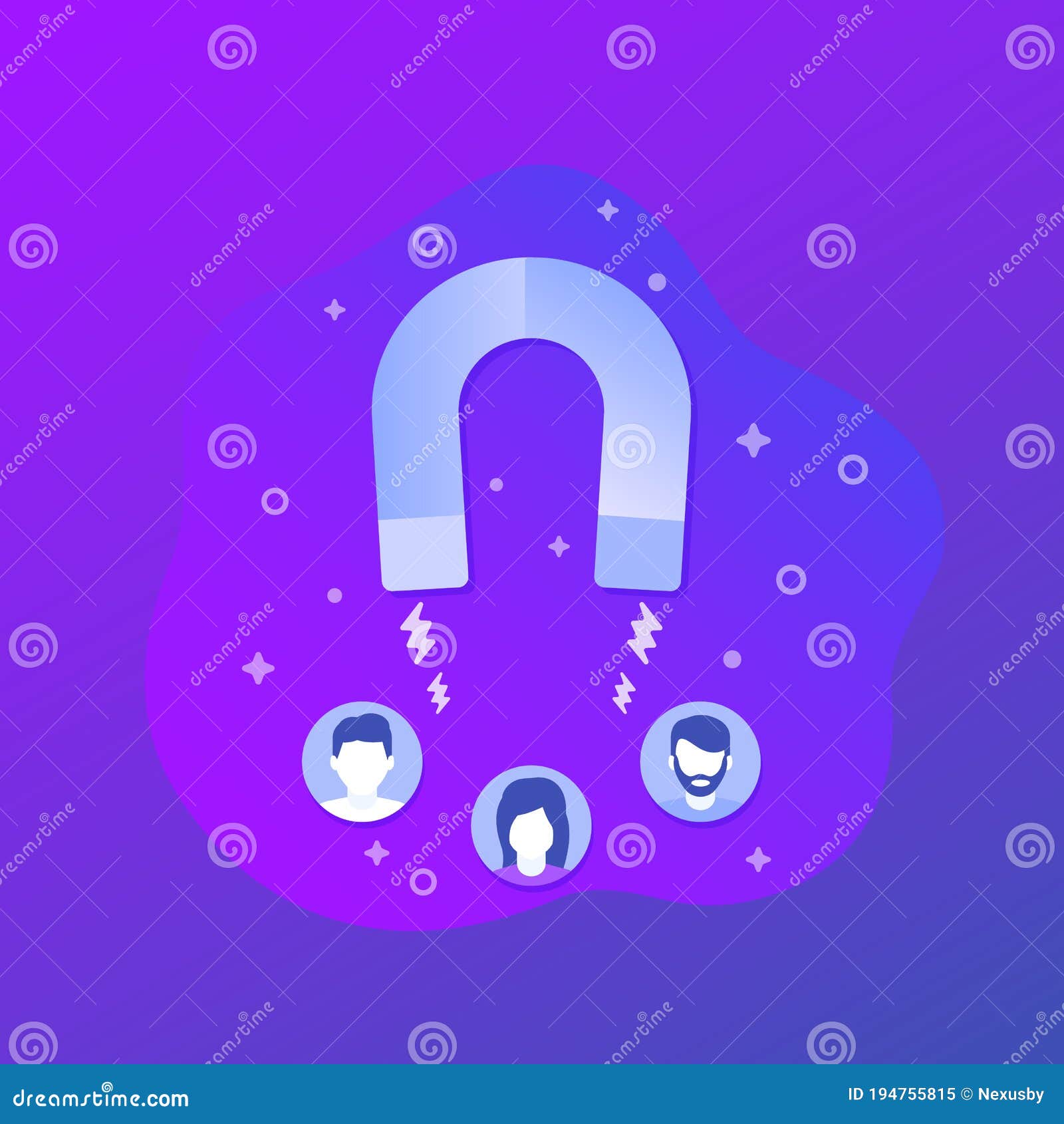 Customer Retention Icon with Magnet, Vector Stock Vector - Illustration ...