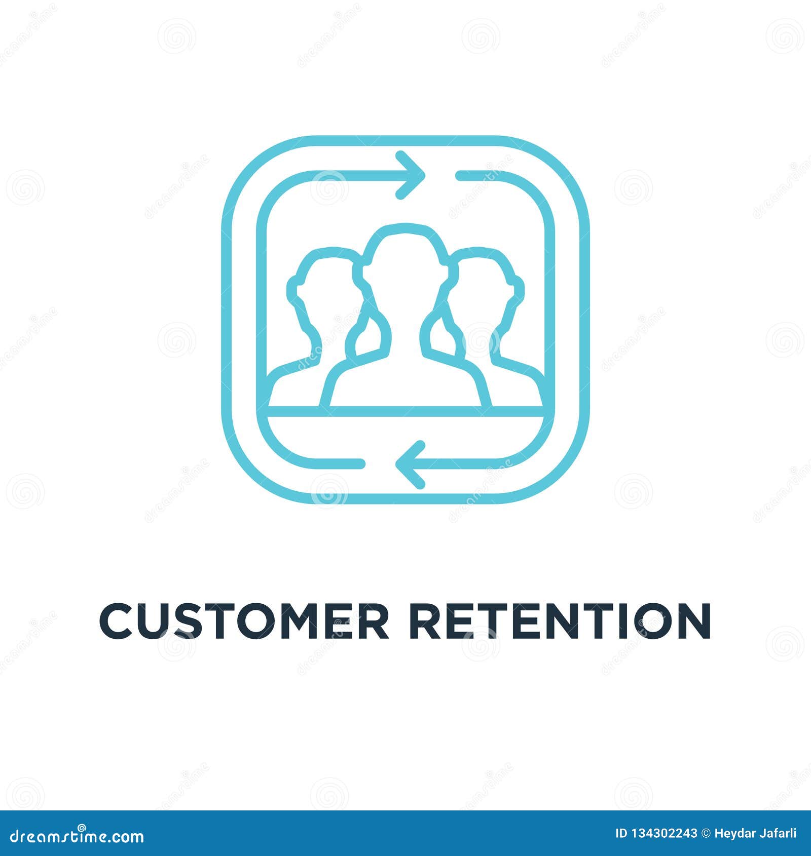 Customer Retention Icon. Returning Clients Linear Concept Symbol Stock ...