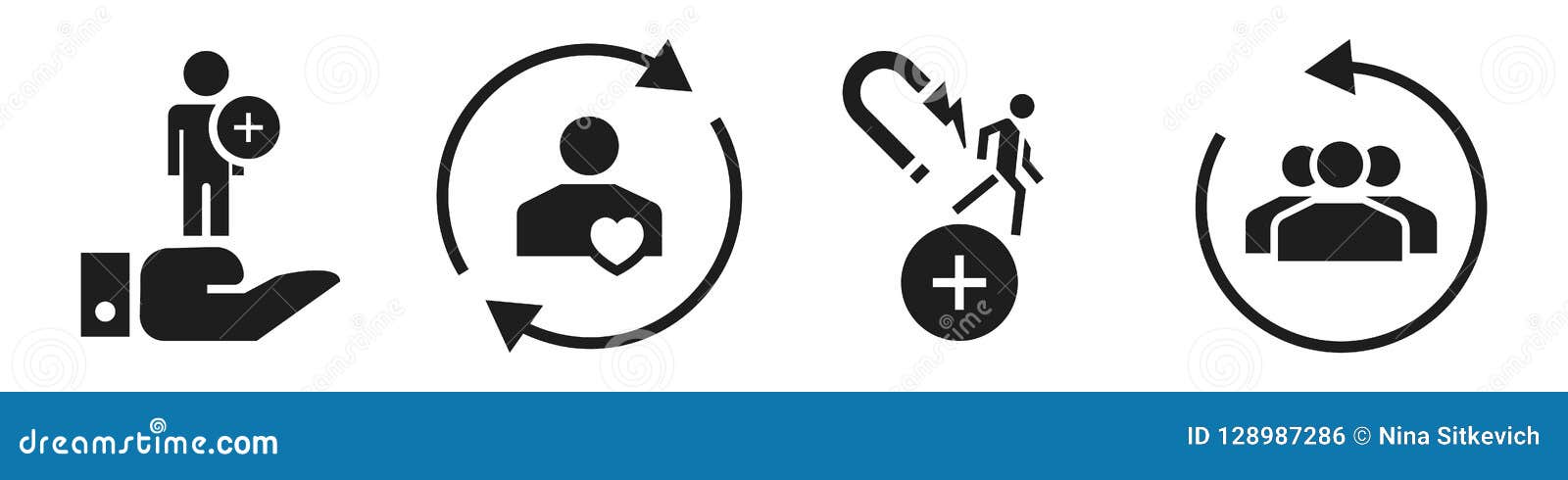 Customer Retention Icon Set, Simple Style Stock Vector - Illustration ...