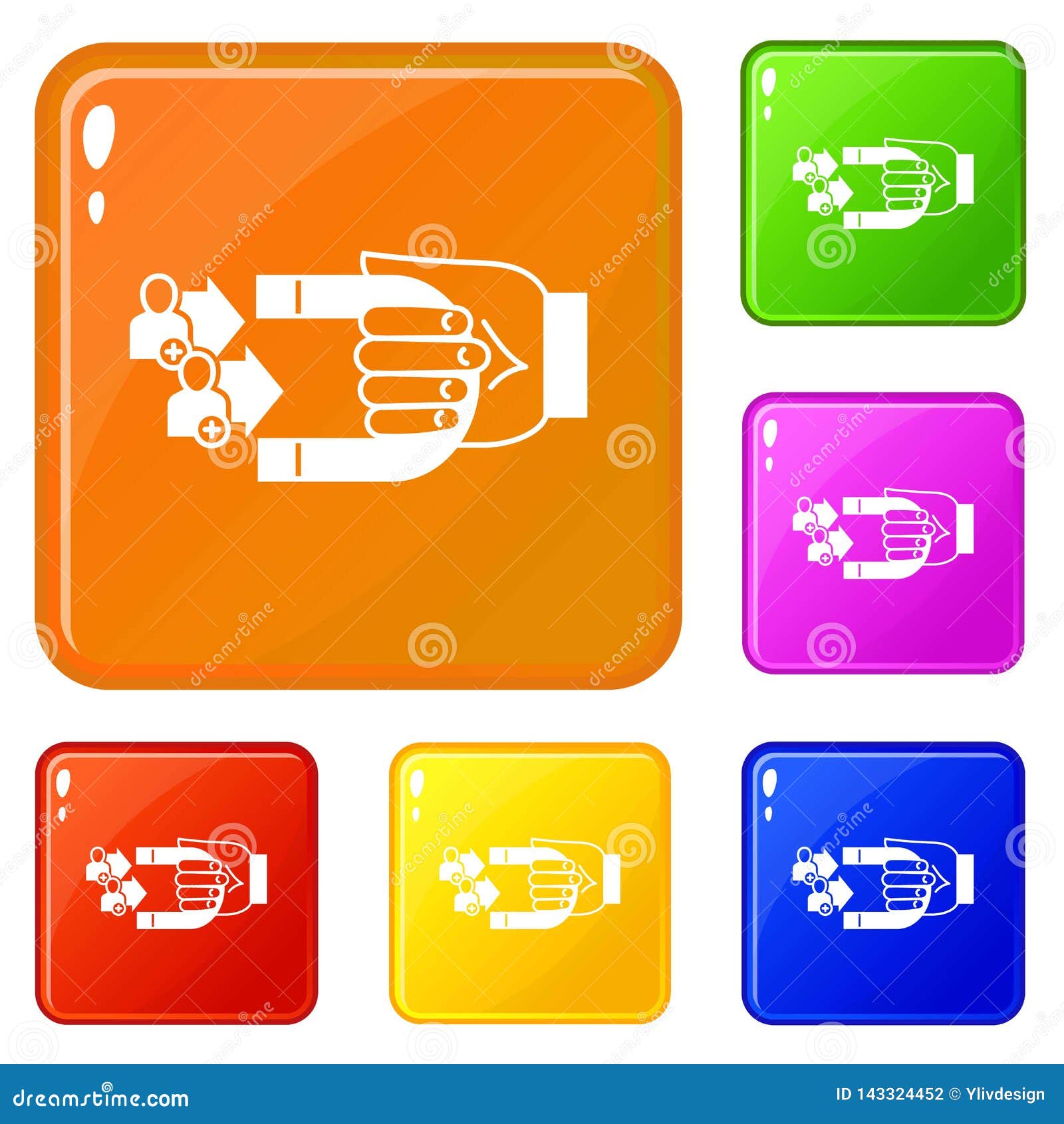 Customer Retention Icons Set Vector Color Stock Vector - Illustration ...