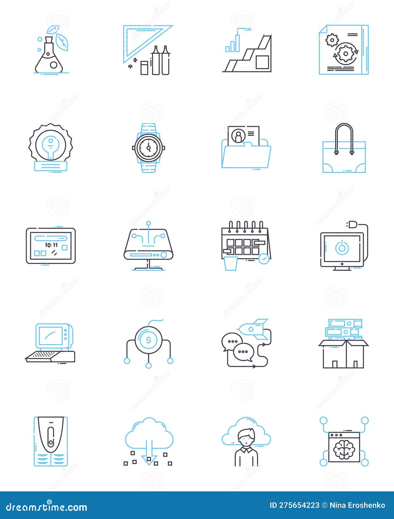 Customer Retention Linear Icons Set. Loyalty, Engagement, Satisfaction ...