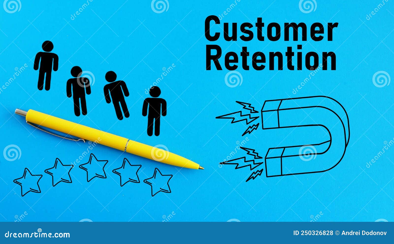 Customer Retention is Shown Using the Text Stock Photo - Image of ...