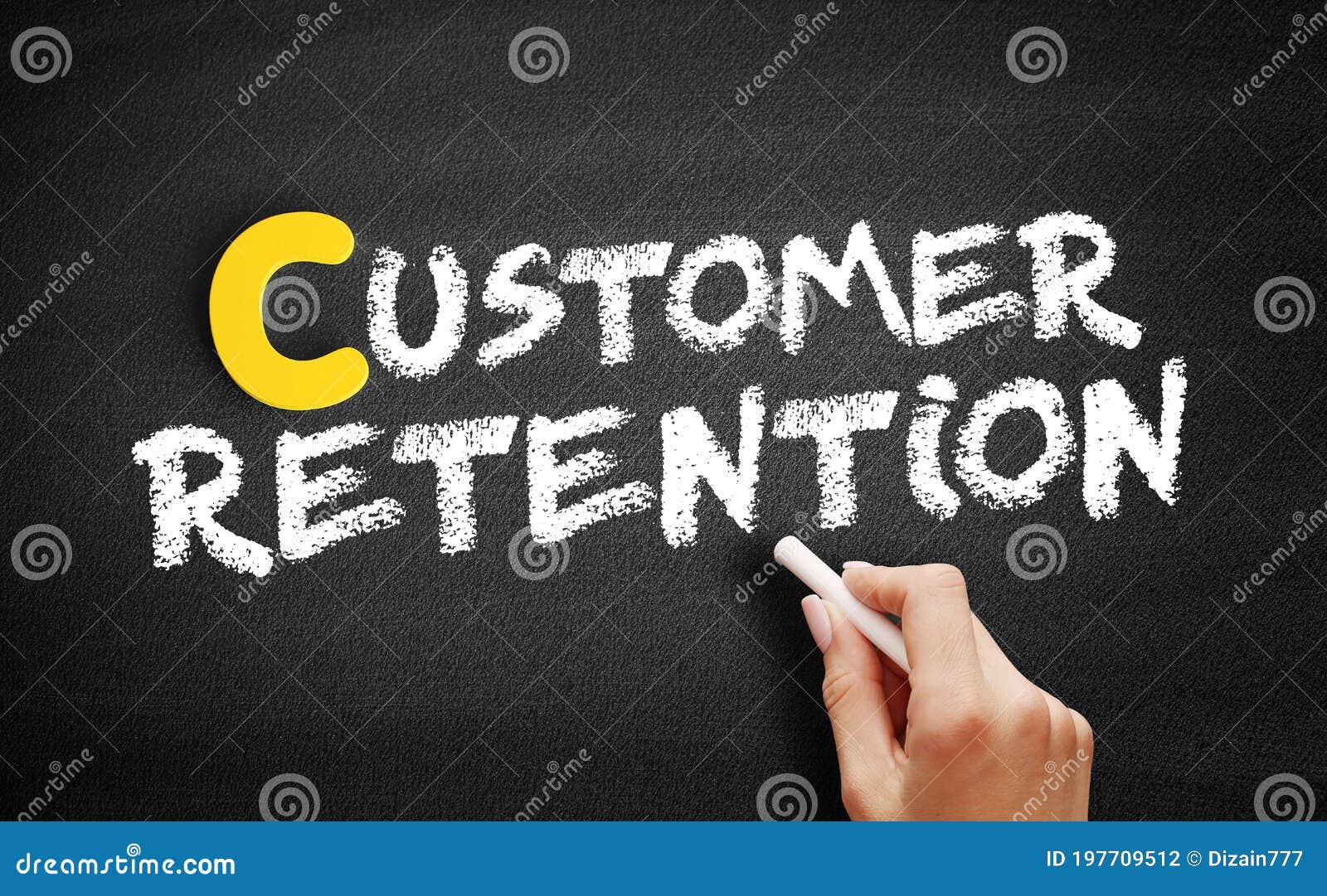 Customer Retention Text on Blackboard Stock Photo - Image of attraction ...
