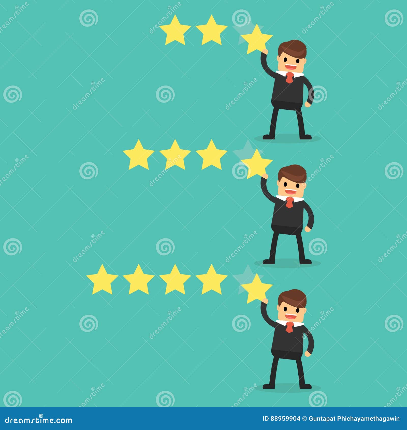 Customer Review Give a Five Star. Positive Feedback Concept. Stock ...