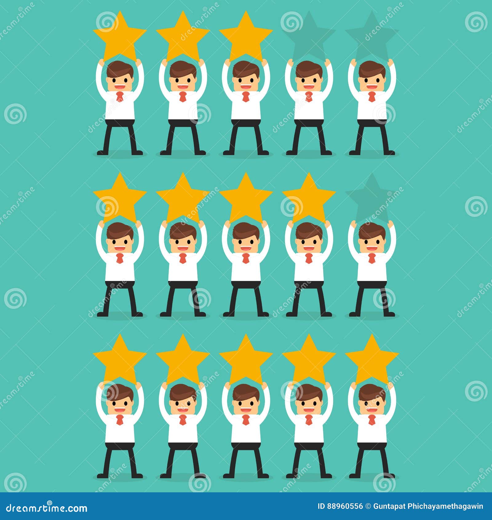 Customer Review Give a Five Star. Positive Feedback Concept. Stock ...