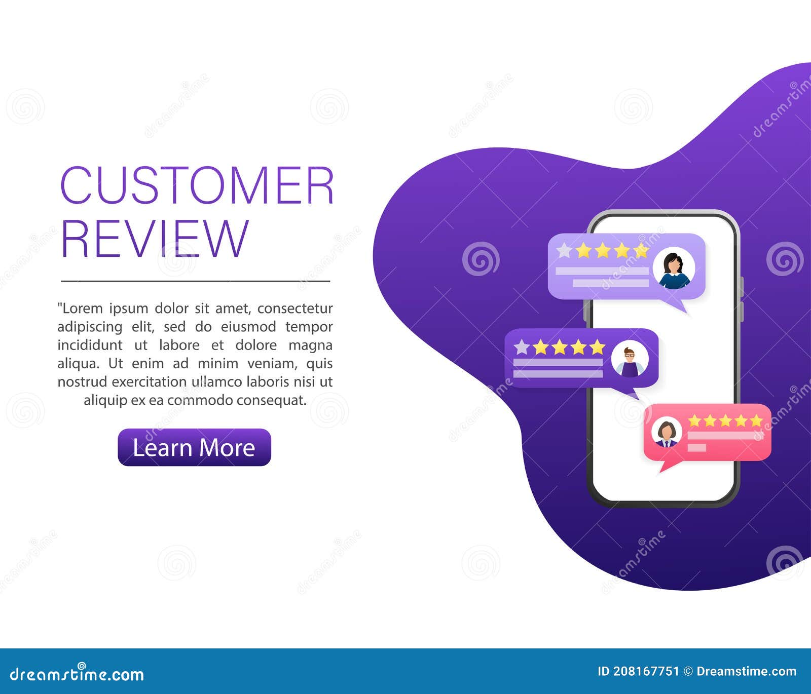 Customer Review, Great Design for Any Purposes. Flat Illustration with ...
