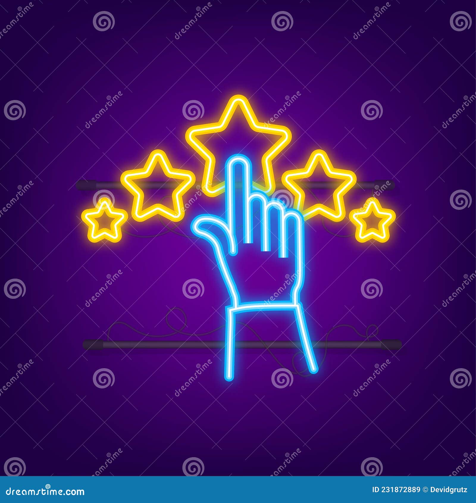 Customer Review, Usability Evaluation, Feedback, Rating System Isometric Concept. Neon Style ...